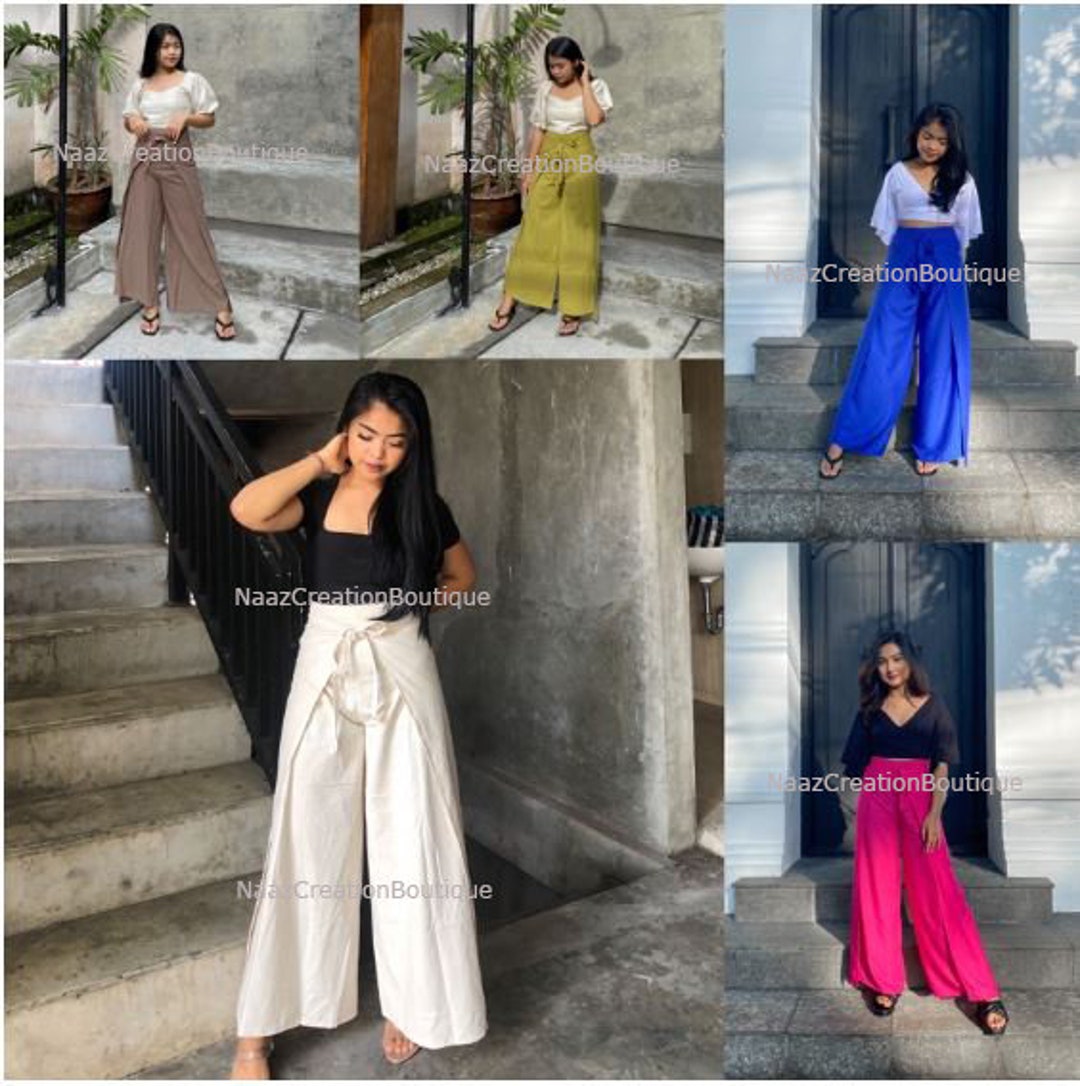 5 PC Lot Split Pant Wrap Pant Trousers,boho Wide Leg Palazzo,solid ...