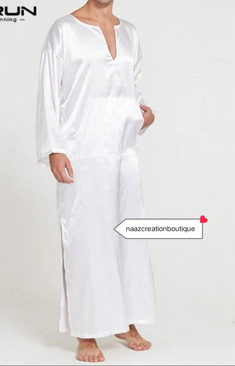 Unisex Outfit Kaftan, Men Muslim Robe Kaftan Long Leelan Kaftan Indian ...