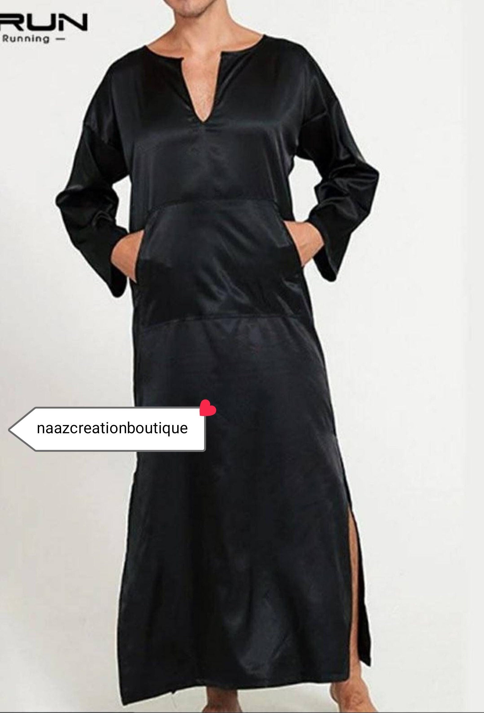 Unisex Outfit Kaftan, Men Muslim Robe Kaftan Long Leelan Kaftan Indian ...