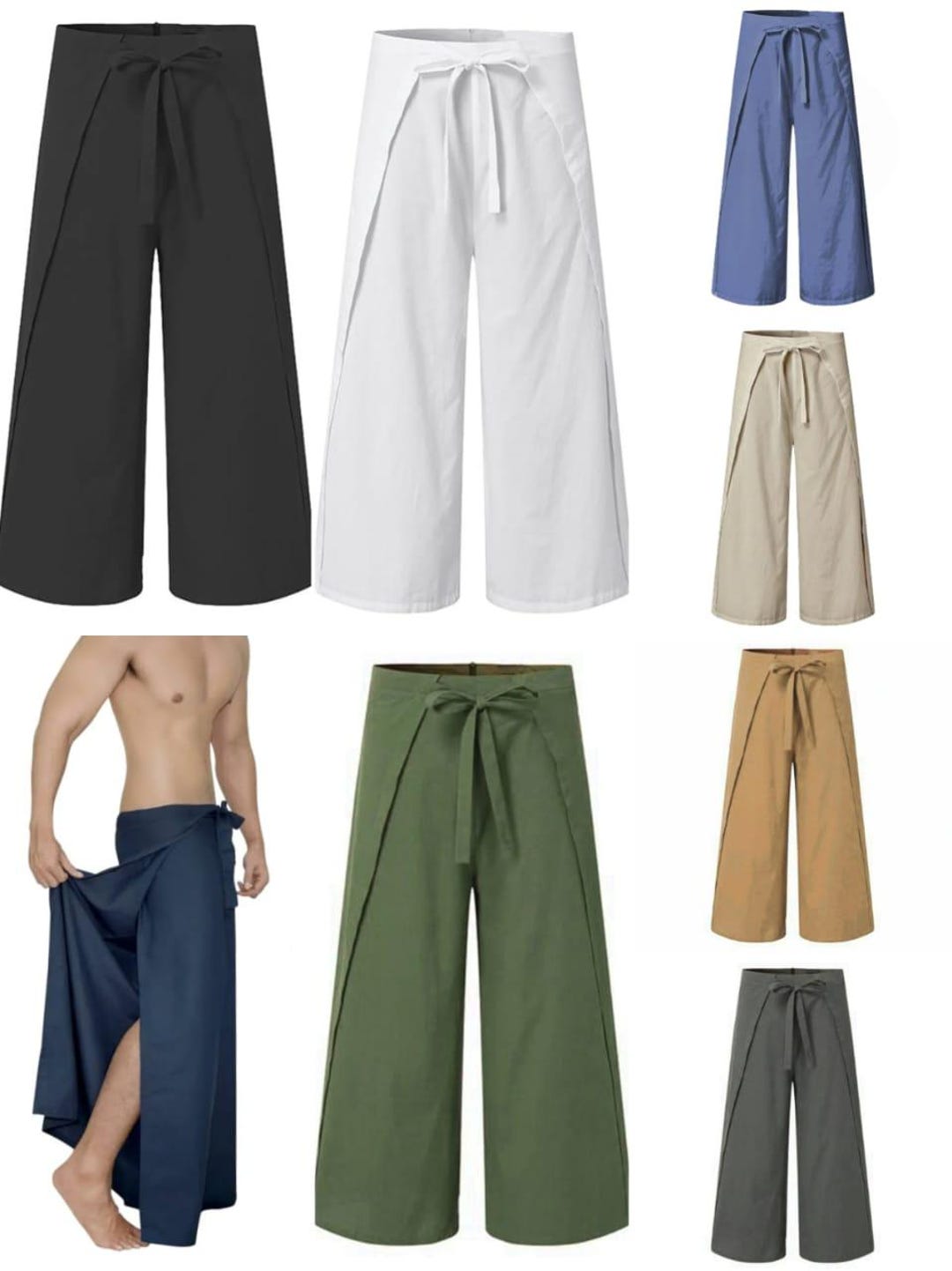 Summer Pants 100% Rayon Wide Leg Wrap Pant Open Leg Rayon Pant Split ...