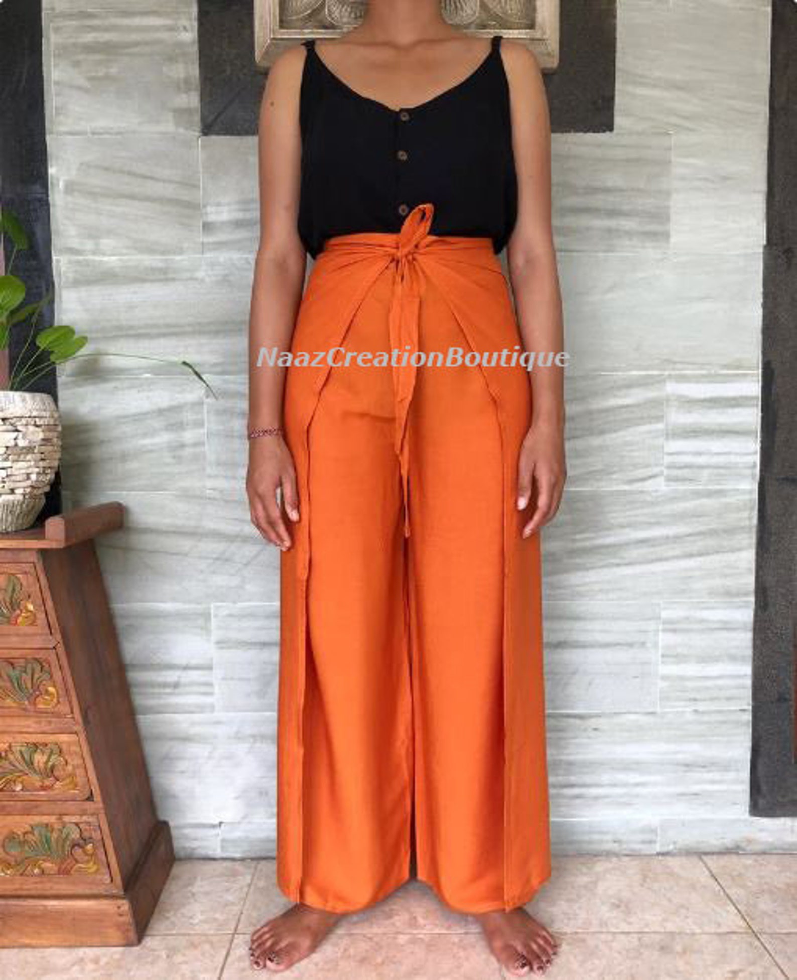 15PC Lot Boho Wide Leg Palazzo,solid Summer Pants Split Pant Wrap Pant ...