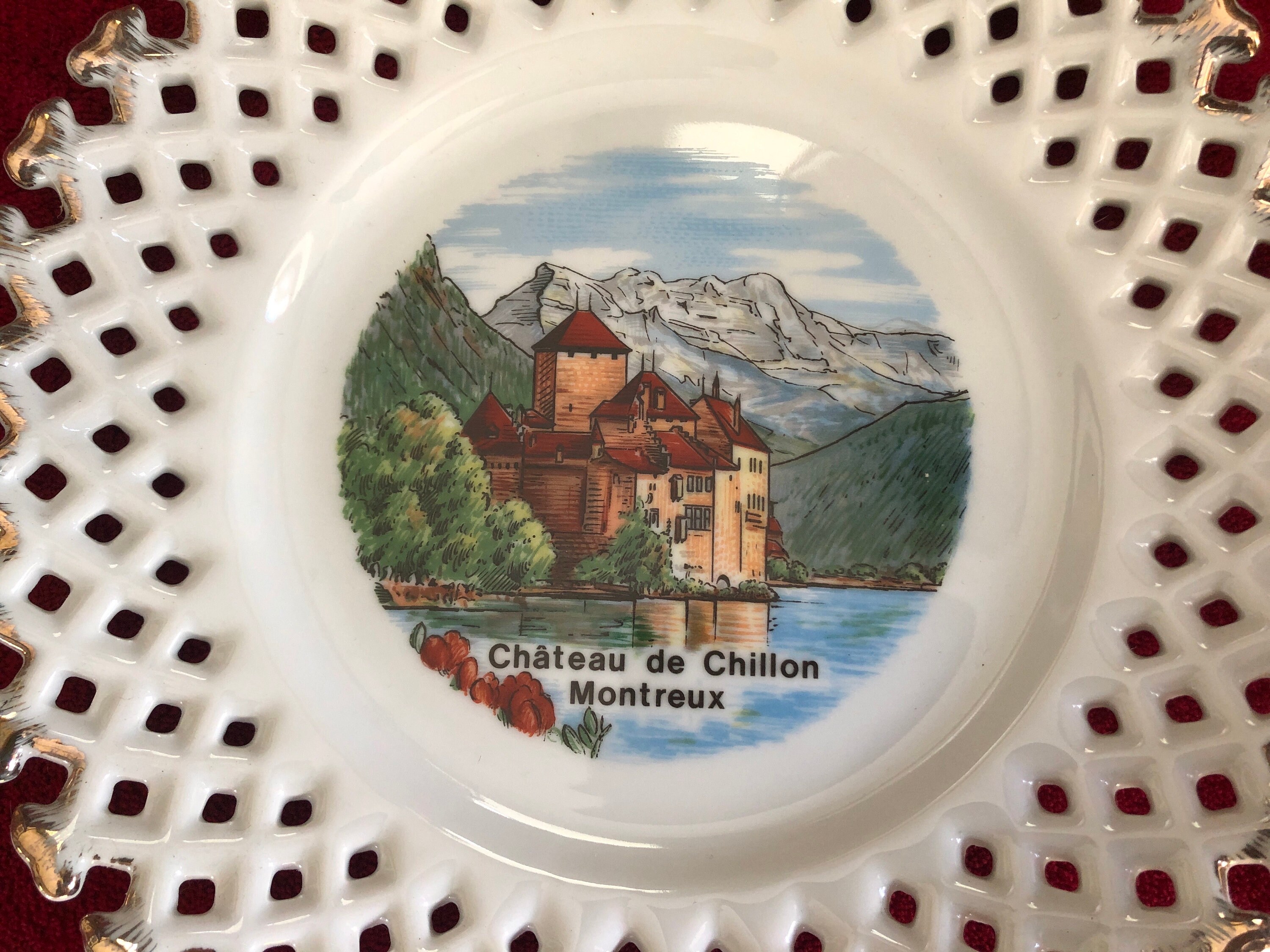 Montreux Chateau De Chillon Castle Switzerland 21 Cm Ribbon Plate - Etsy