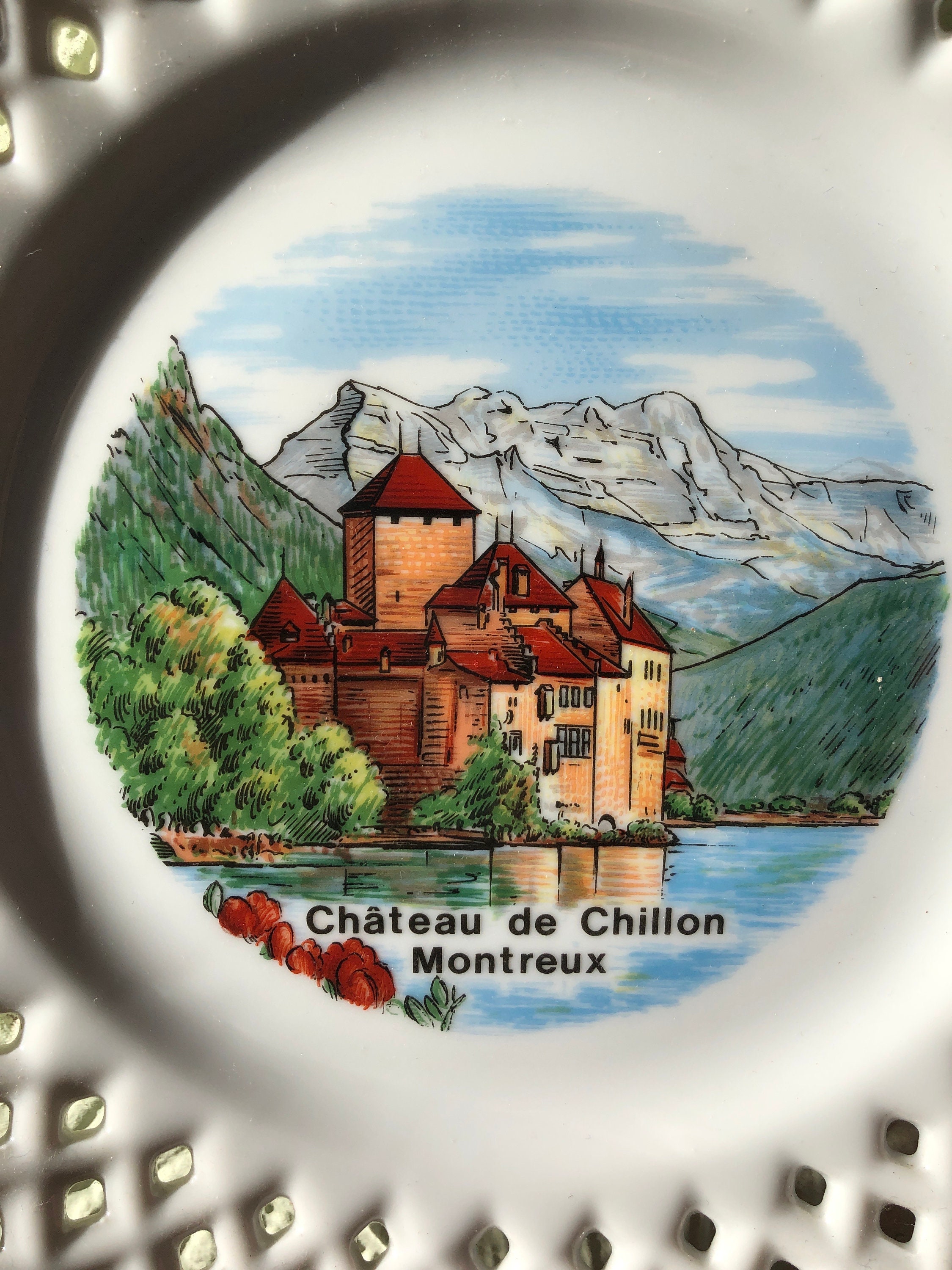 Montreux Chateau De Chillon Castle Switzerland 21 Cm Ribbon Plate - Etsy
