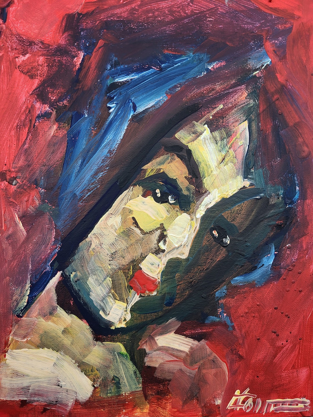Acrylic Painting on Cardboard Box Alexander Diener Art Unique Woman ...