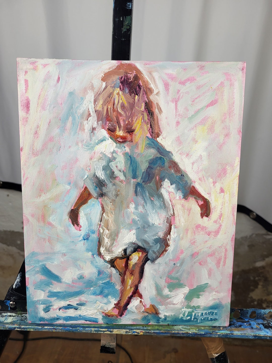 Acrylic Painting on Cardboard Alexander Diener Art Unique Child Mural ...