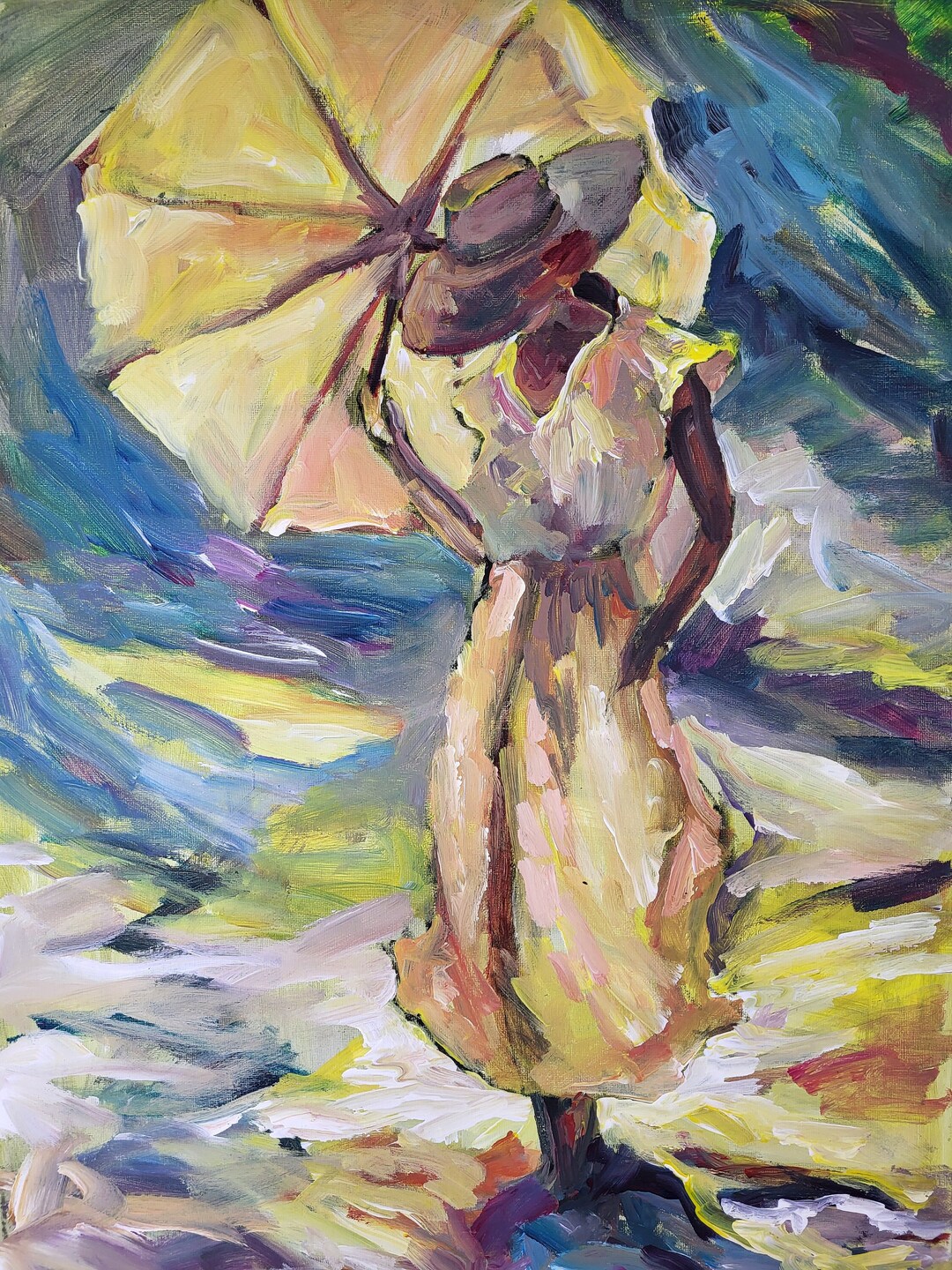 Oil Painting Oil Paintings Parasol Woman Alexander Diener Art - Etsy
