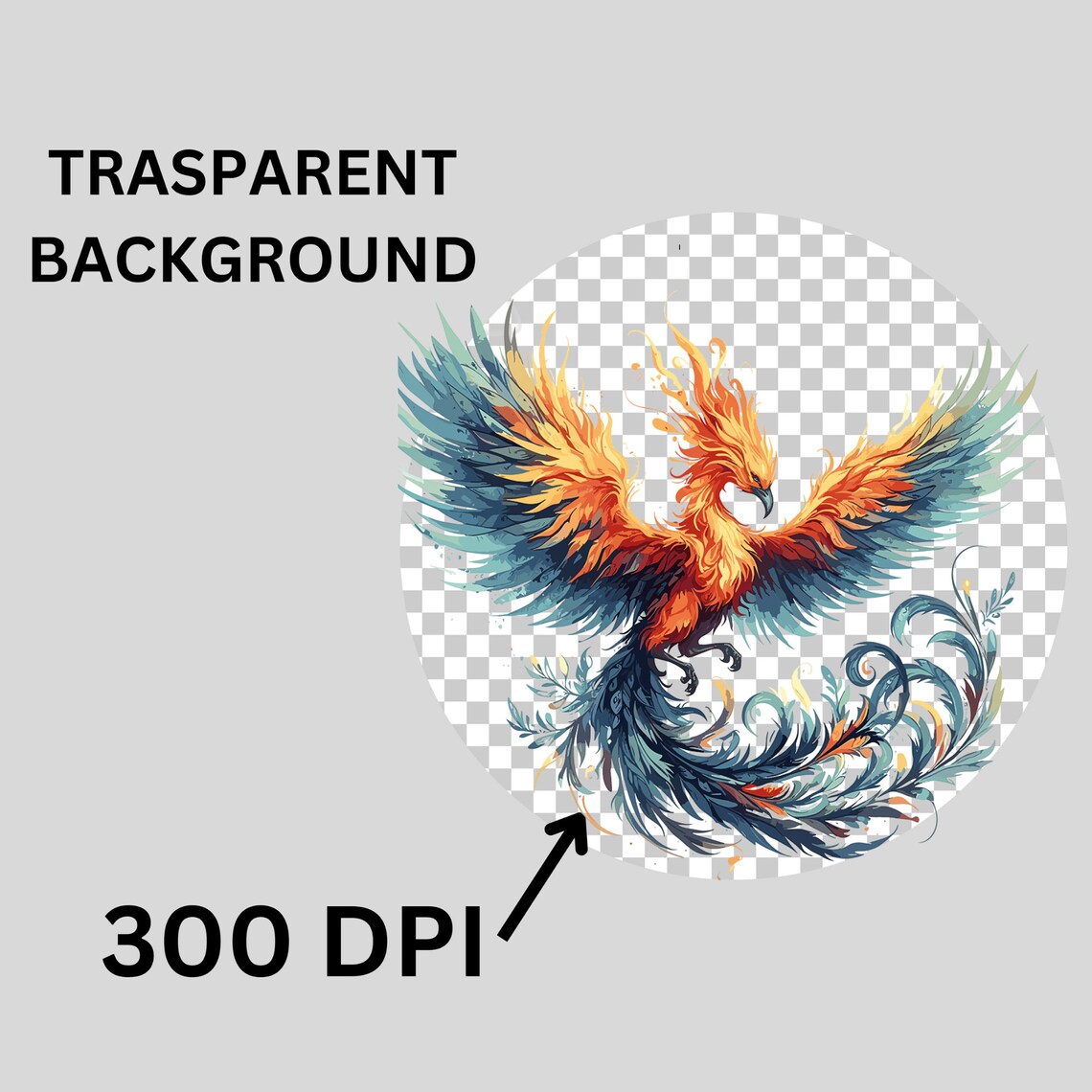 Phoenix Clipart, Watercolor Phoenix Clipart, Watercolor Phoenix 300 Dpı ...