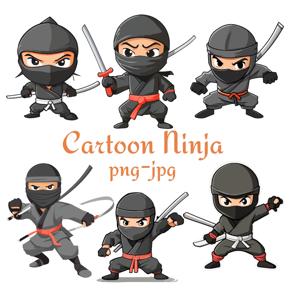 Cartoon Ninja Clipart, Watercolor Cliparts Kawaii Anime Warrior ...