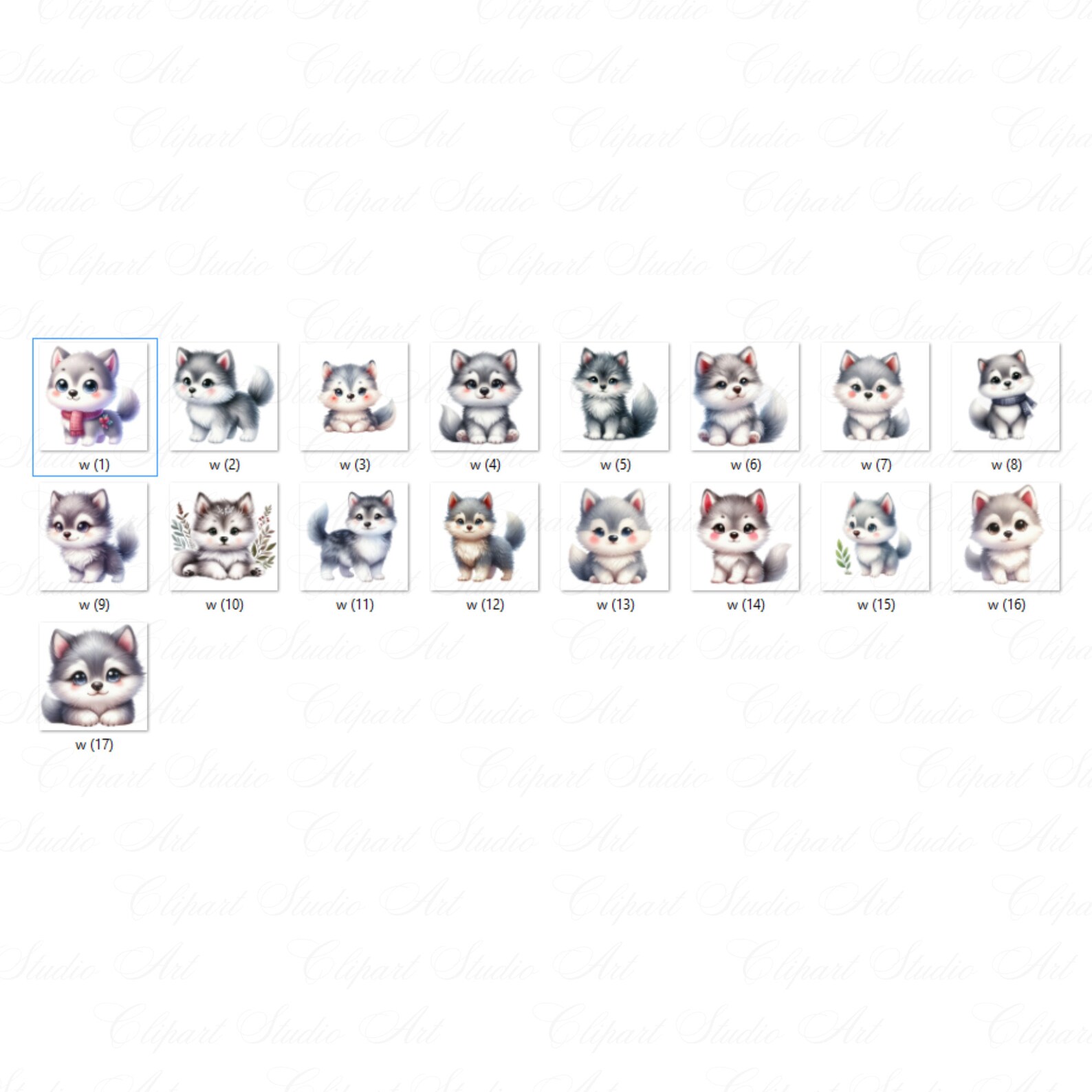 17 Cute Wolves Clipart, Wild Baby Cute Wolves Clipart, Watercolor Cute ...