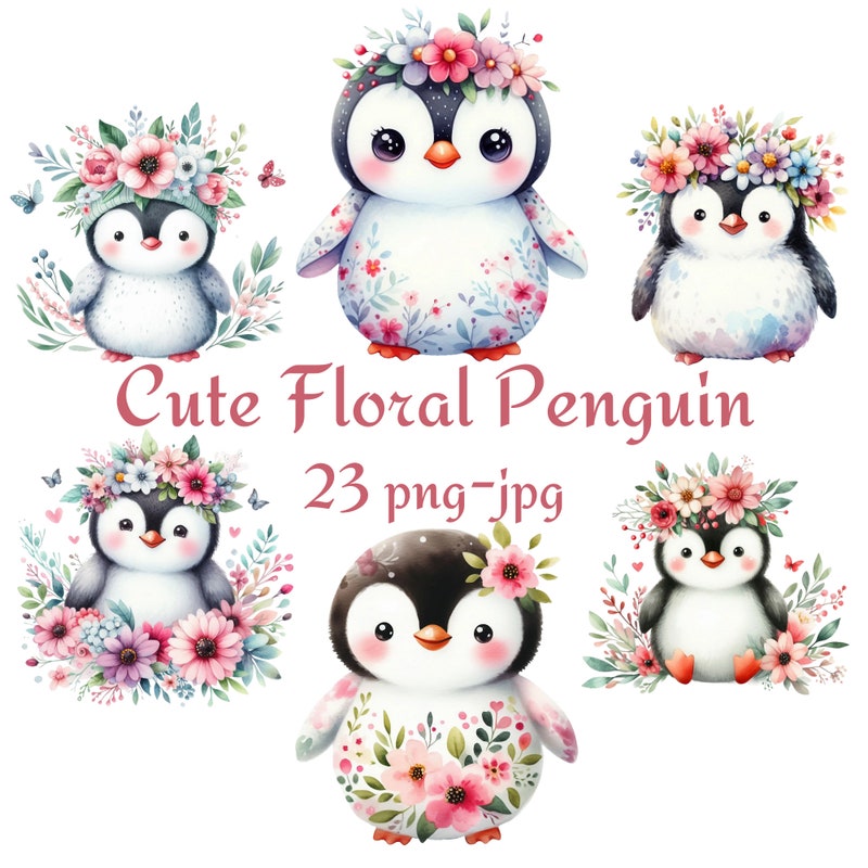 Penguin Clip Art - Etsy
