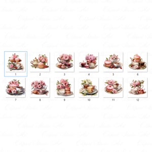 12 Cute Tea Party Watercolor Clipart, Floral Tea Party Clipart ...