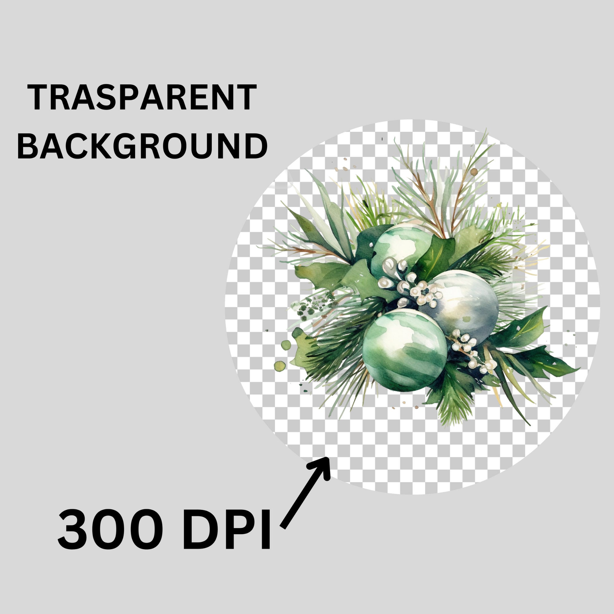 14 Christmas Green Decoration Clipart, Christmas Green Flowers ...