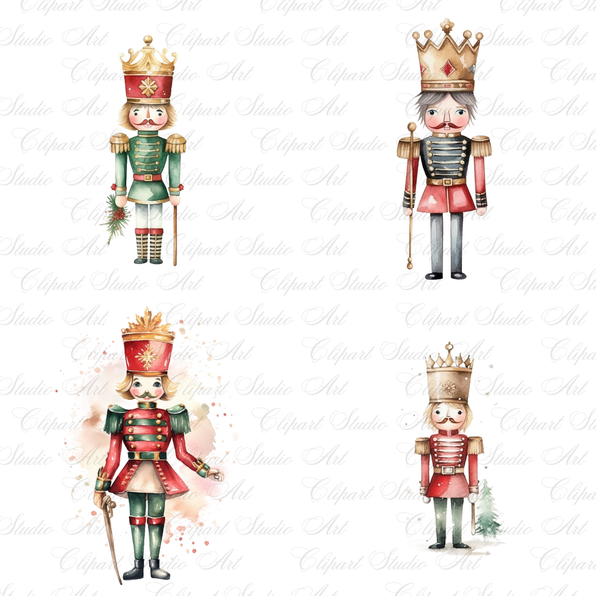Whimsical Single Nutcracker Watercolour Clipart Vintage - Etsy