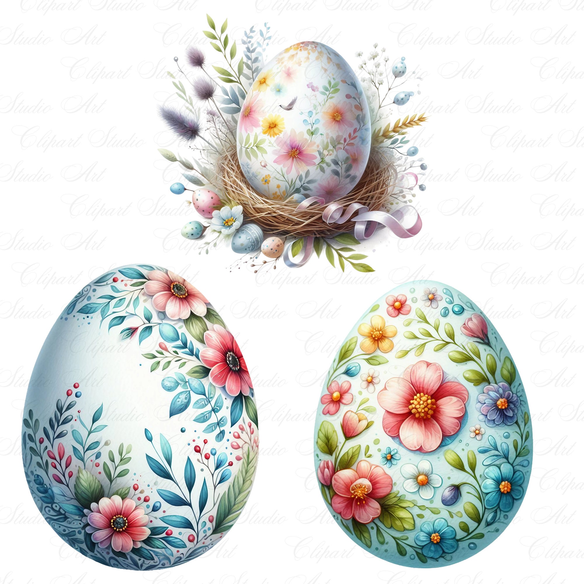 20 Easter Egg Clipart, Colored Eggs Clipart, Easter Egg Clipart ...