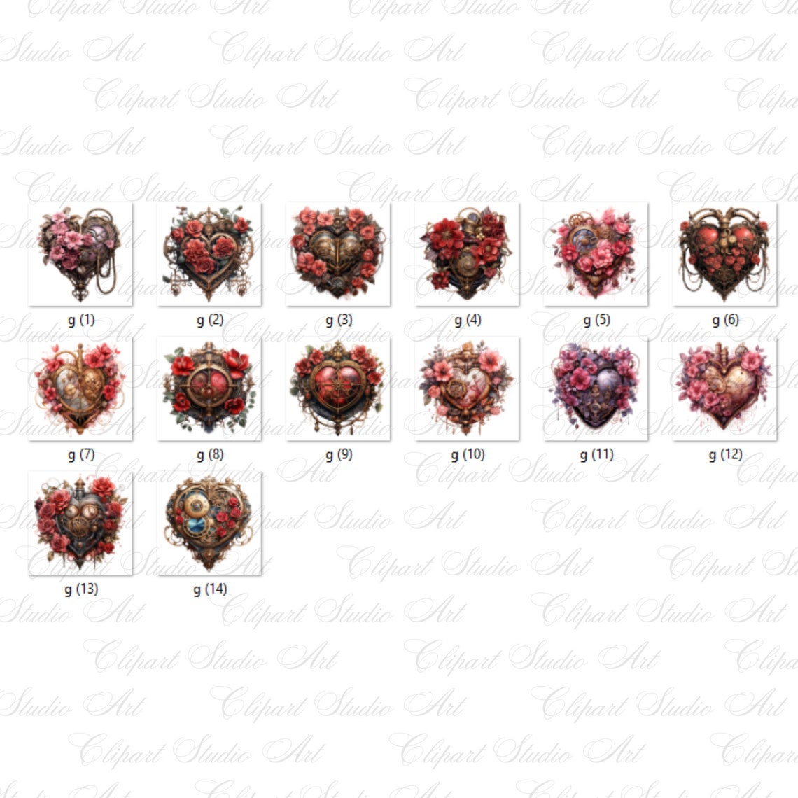 Steampunk Valentine Day Heart Clipart, Steampunk Valentine Day ...