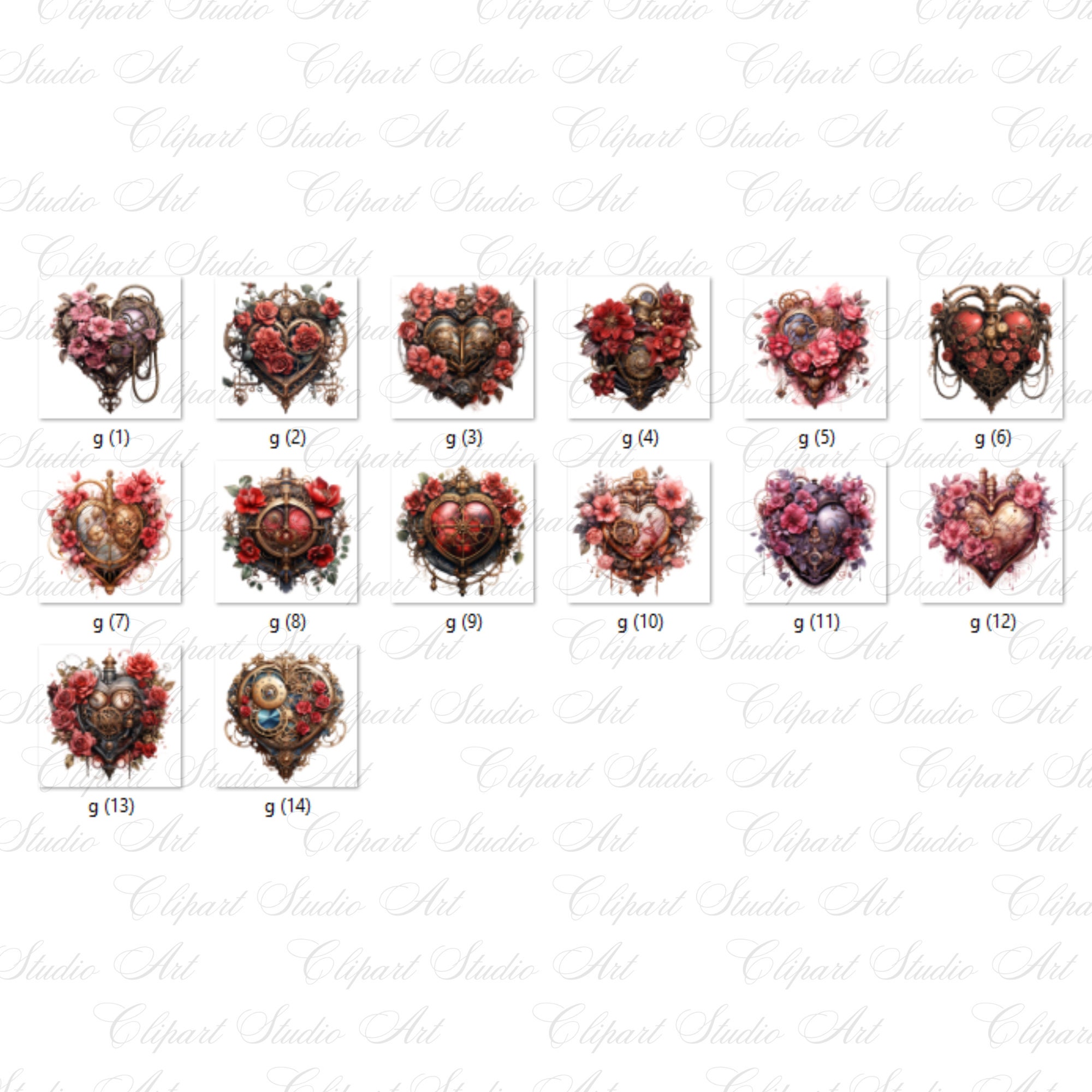 Steampunk Valentine Day Heart Clipart, Steampunk Valentine Day ...