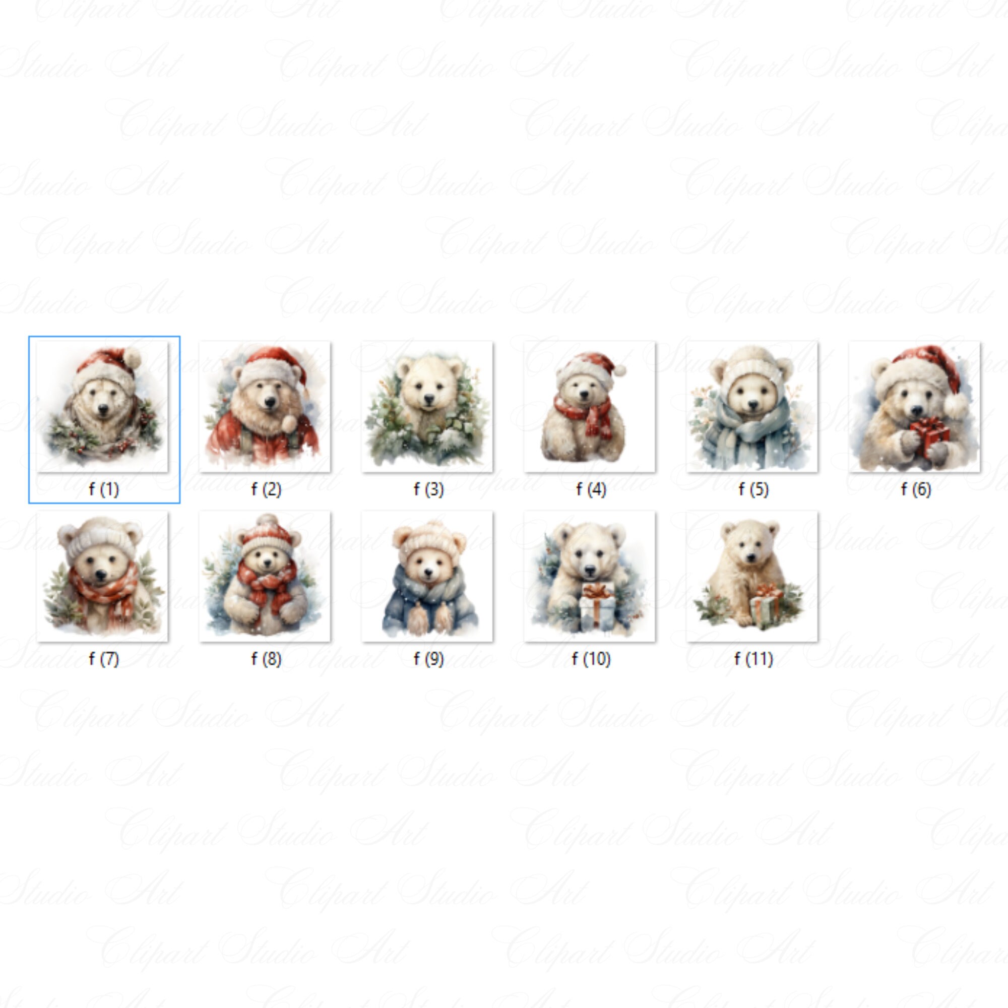 11 North Pole Christmas Clipart, Christmas Polar Bear Winter Watercolor ...
