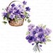 97 Violet Flower Bundle Clipart, Basket, Bouquet, Flower, Wreath ...