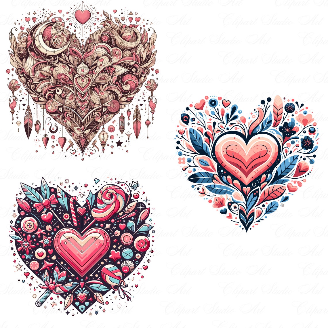 17 Flower Valentine Heart Clipart, Valentine Heart Unique Clipart ...