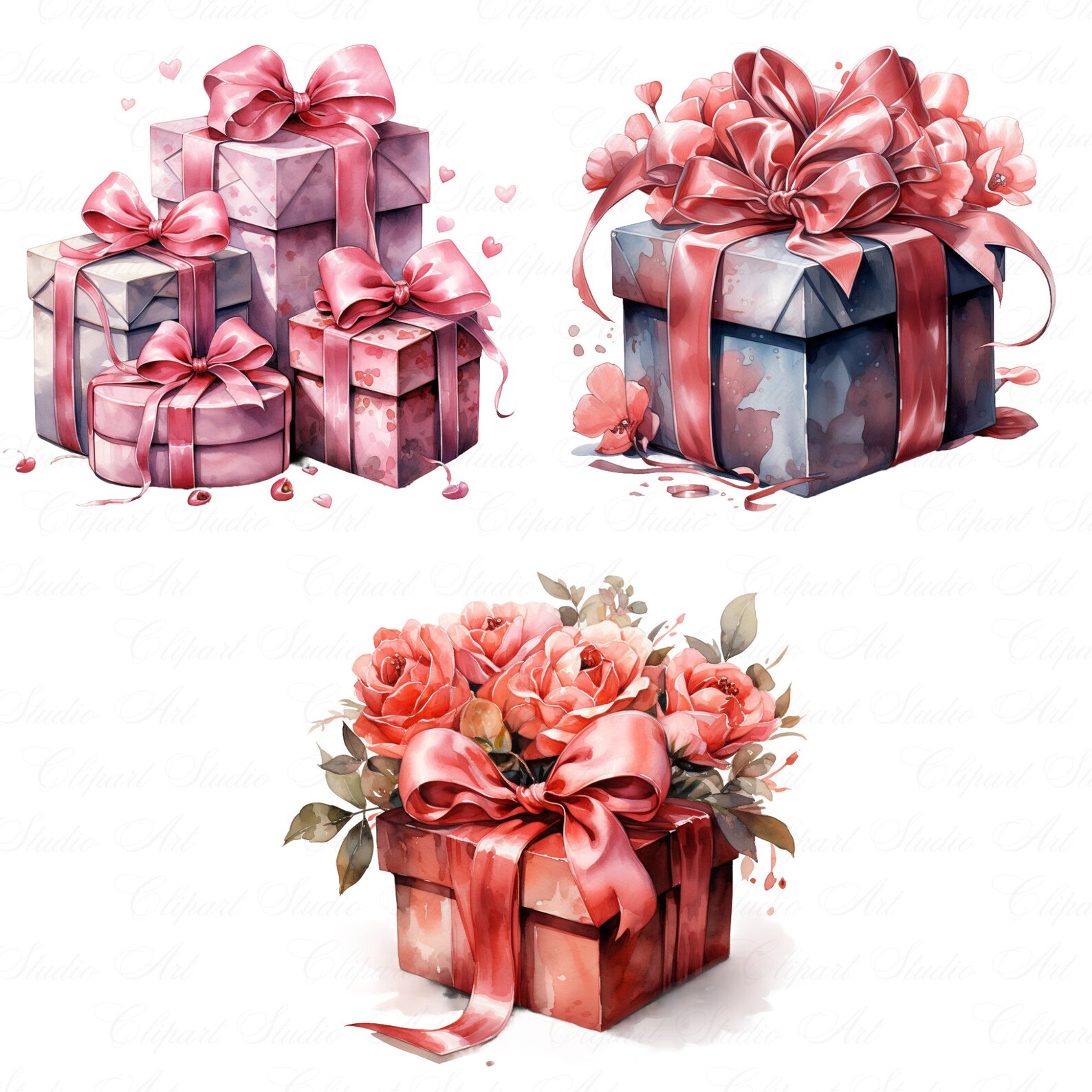 16 Valentine's Day Gift Clipart, Valentine's Day Gift & Flower Clipart ...