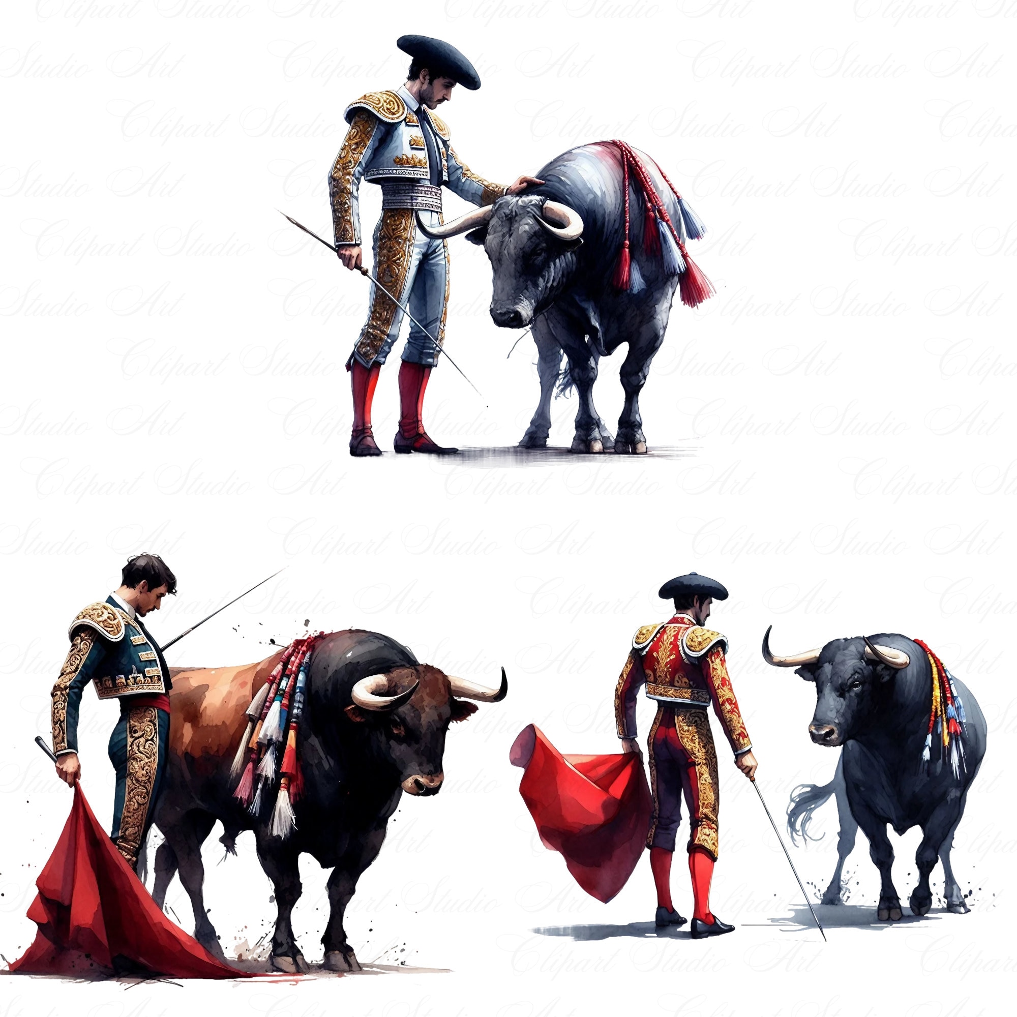 15 Matador and Bull Clipart, Spanish Culture Matador and Bull Clipart ...