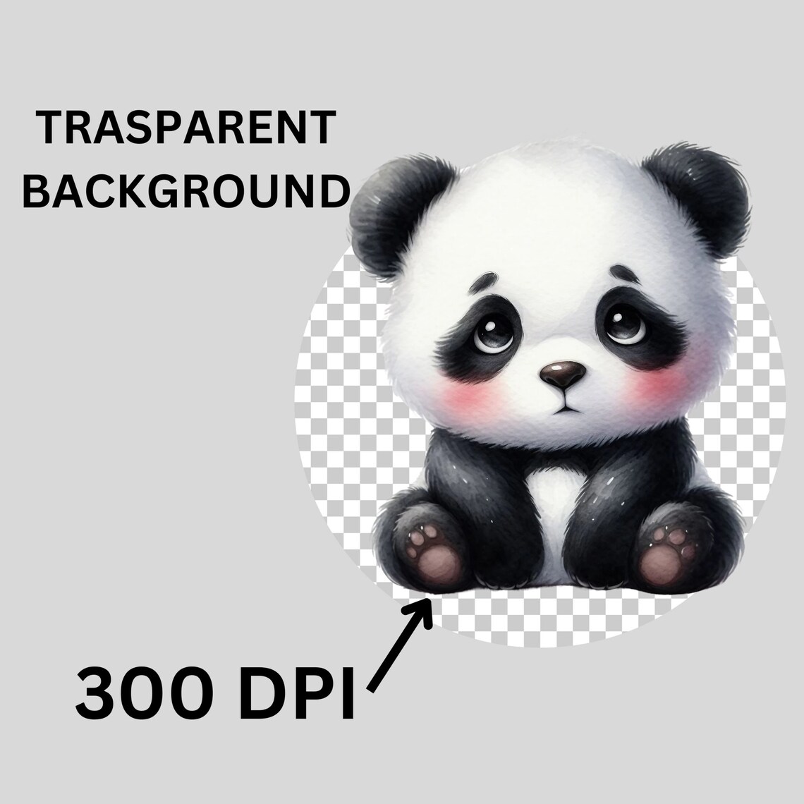 16 Cute Pandas Clipart, Cute Pandas Transparent Background, Watercolor ...
