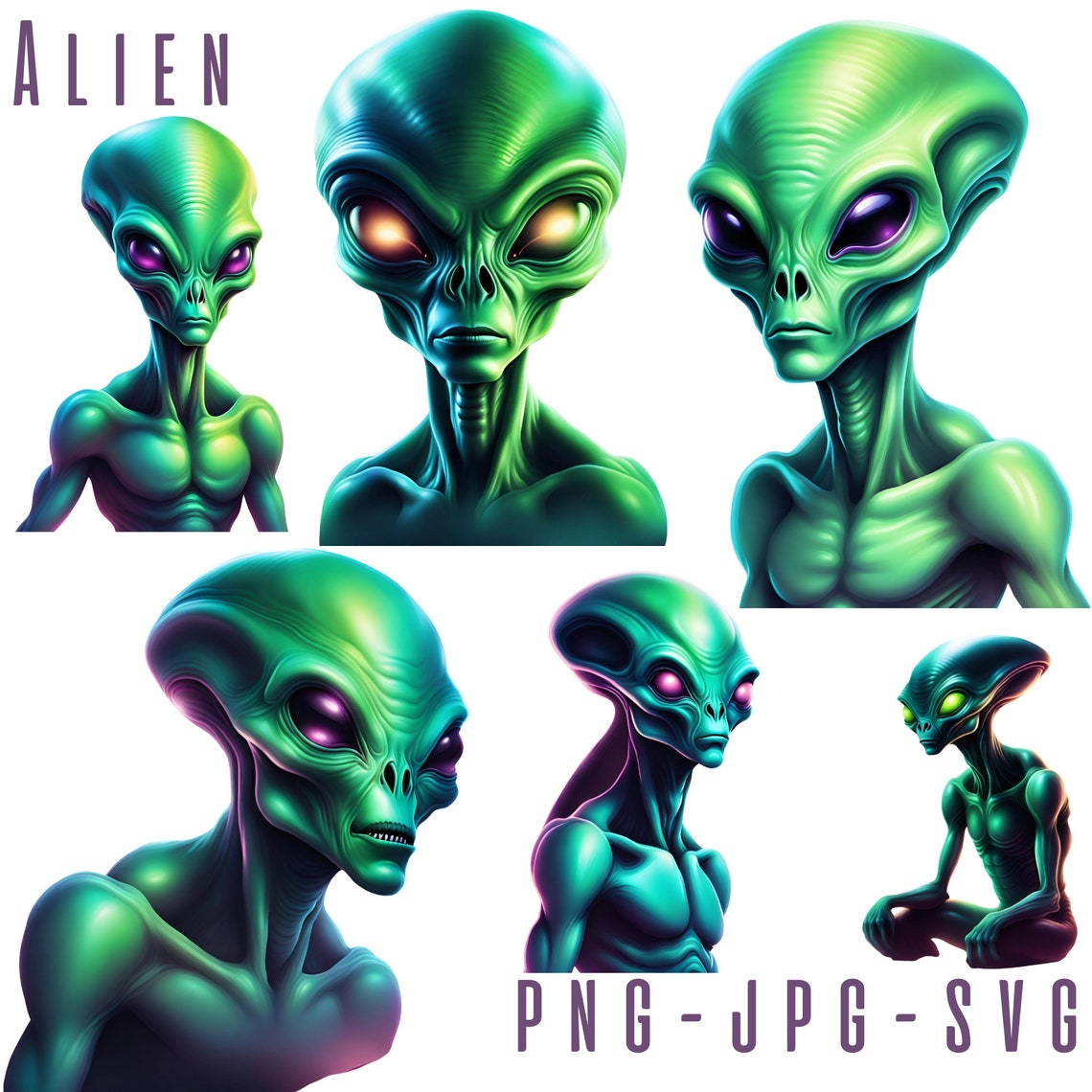 Allien Clipart, Space Alien Clipart, Celestial Alien Clipart ...