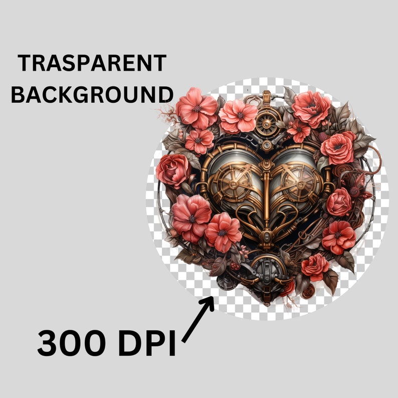 Steampunk Valentine Day Heart Clipart, Steampunk Valentine Day ...