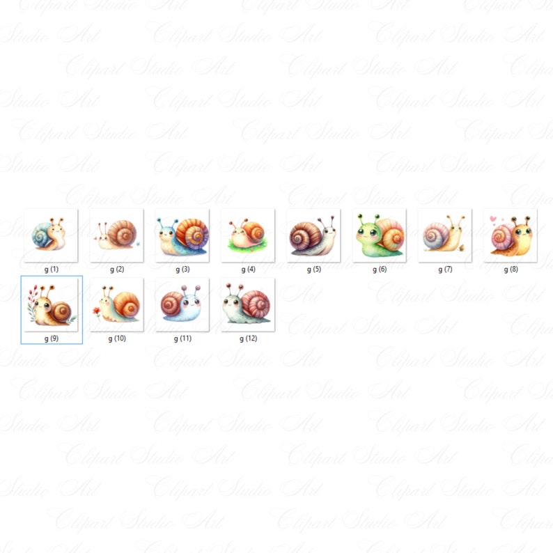 12 Cute Snails Clipart, Watercolor Cute Little Spring Insects Clipart ...