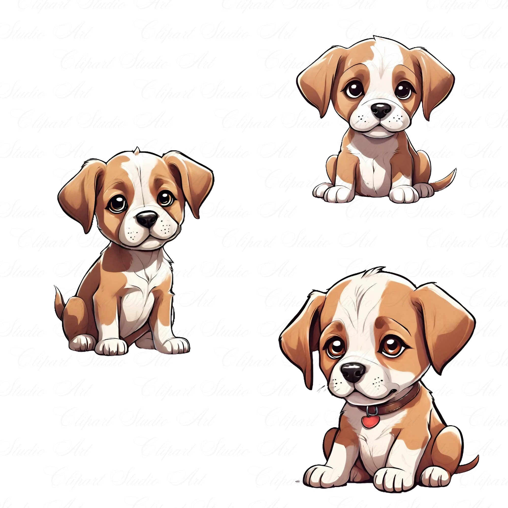 18 Cute Puppy Dog Clipart, Little Cute Dogs Clipart, Animals Clipart ...