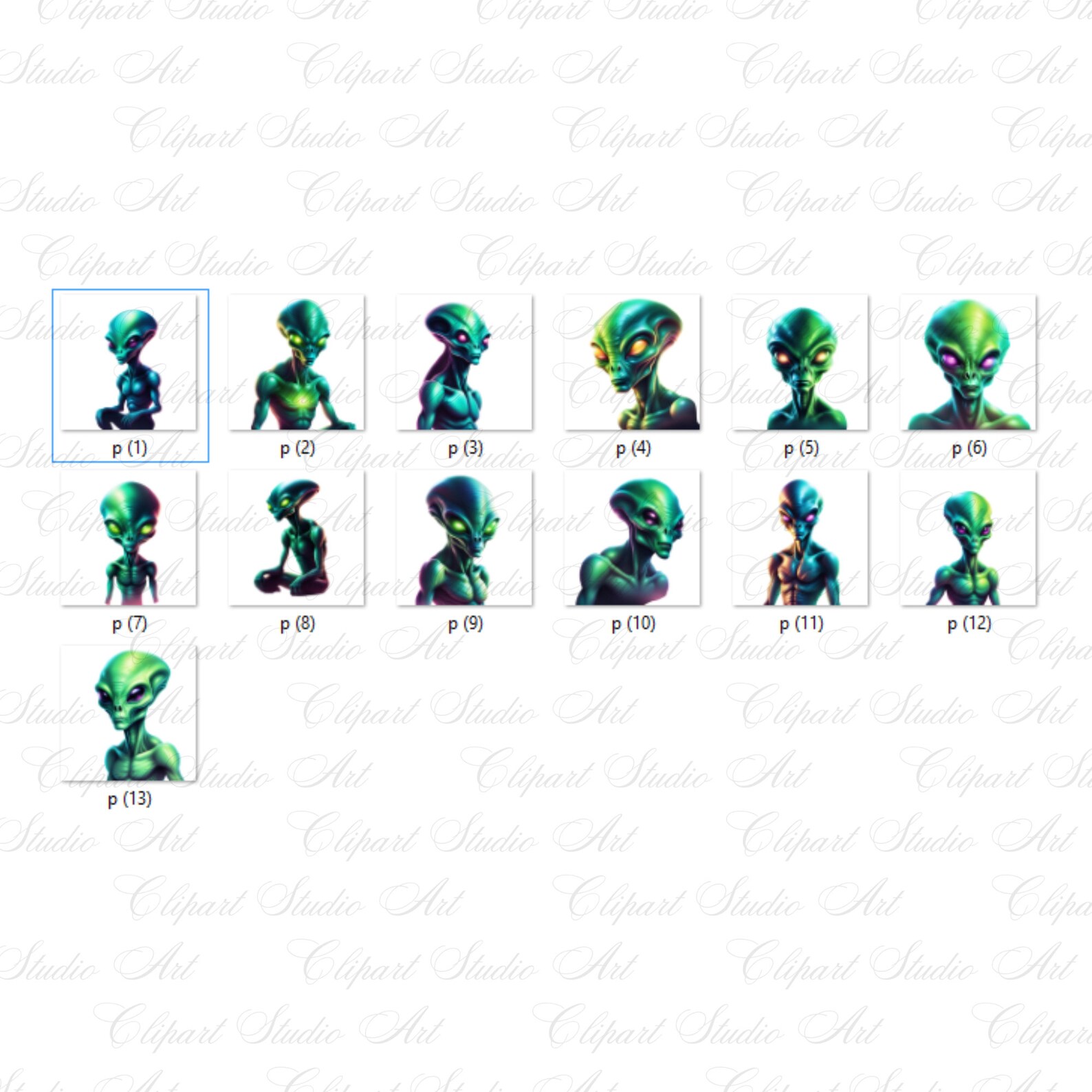 Allien Clipart, Space Alien Clipart, Celestial Alien Clipart ...