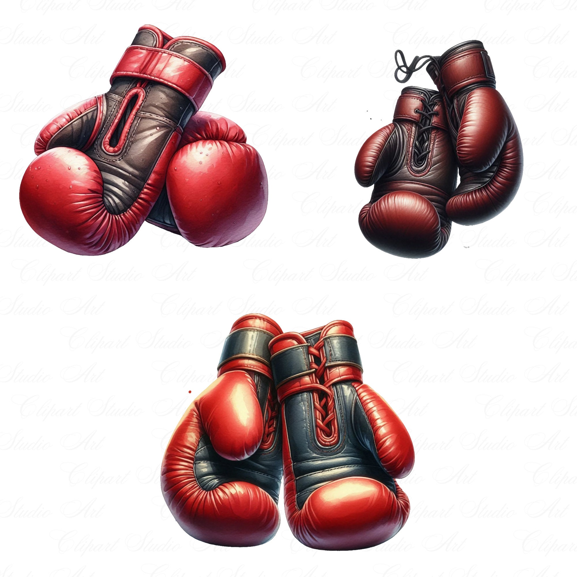 15 Boxing Gloves Clipart, Colorful Boxing Gloves Clipart, Watercolor ...
