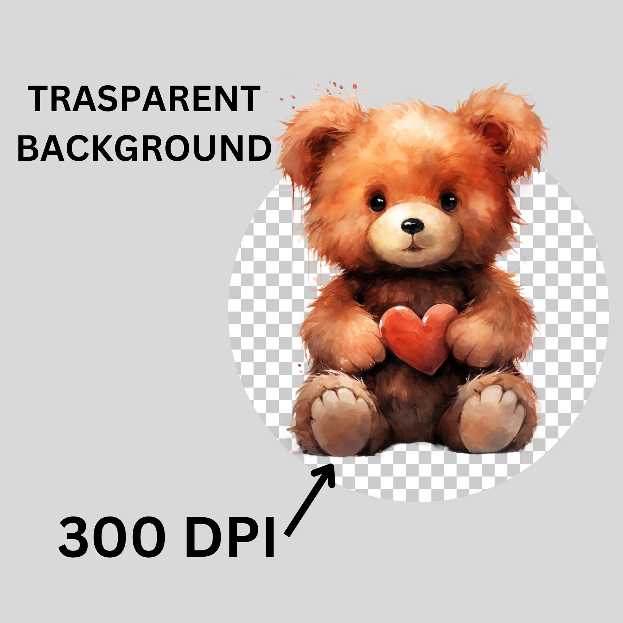 Cute Bear Holding Heart Clipart, Valentine Bear Clipart, Cute ...