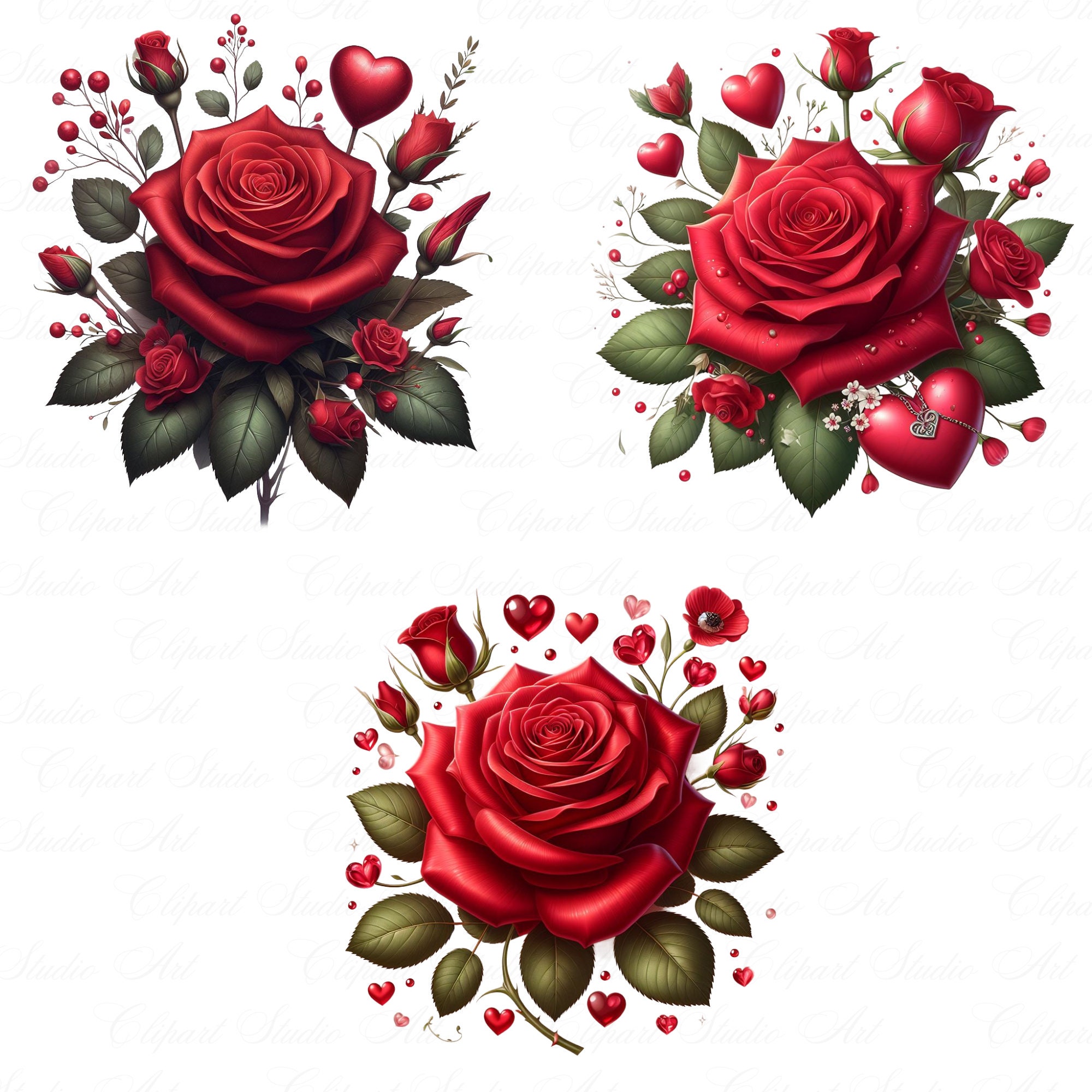 17 Valentine's Day Red Rose Clipart, Valentine's Day Red Rose Bouquet ...