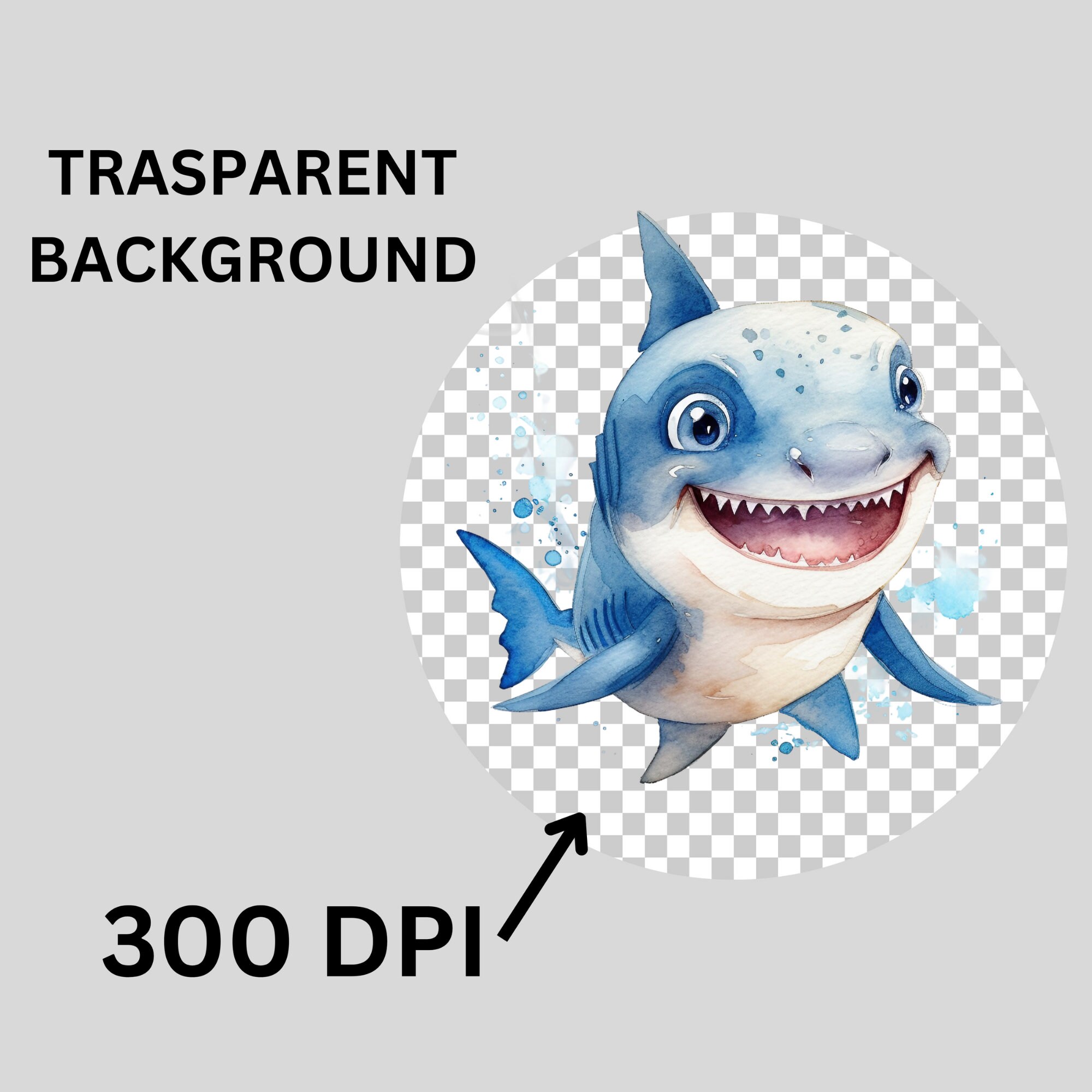 Cute Baby Shark Clipart, Baby Shark Clipart, Cute Baby Shark Under the ...