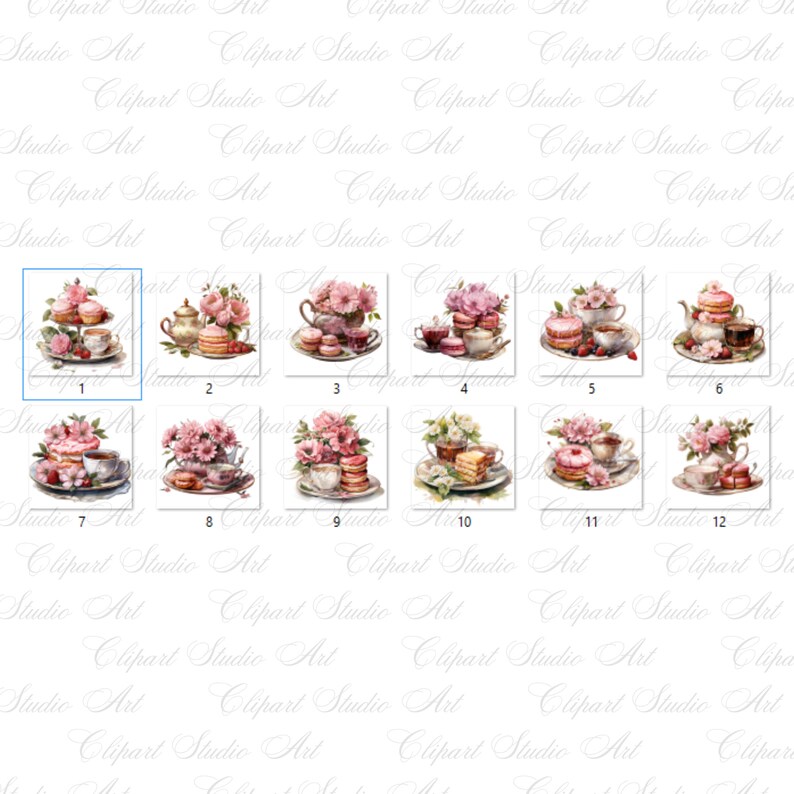 Cute Tea Party Watercolor Clipart, Pink Teacup Clipart, Floral Tea ...