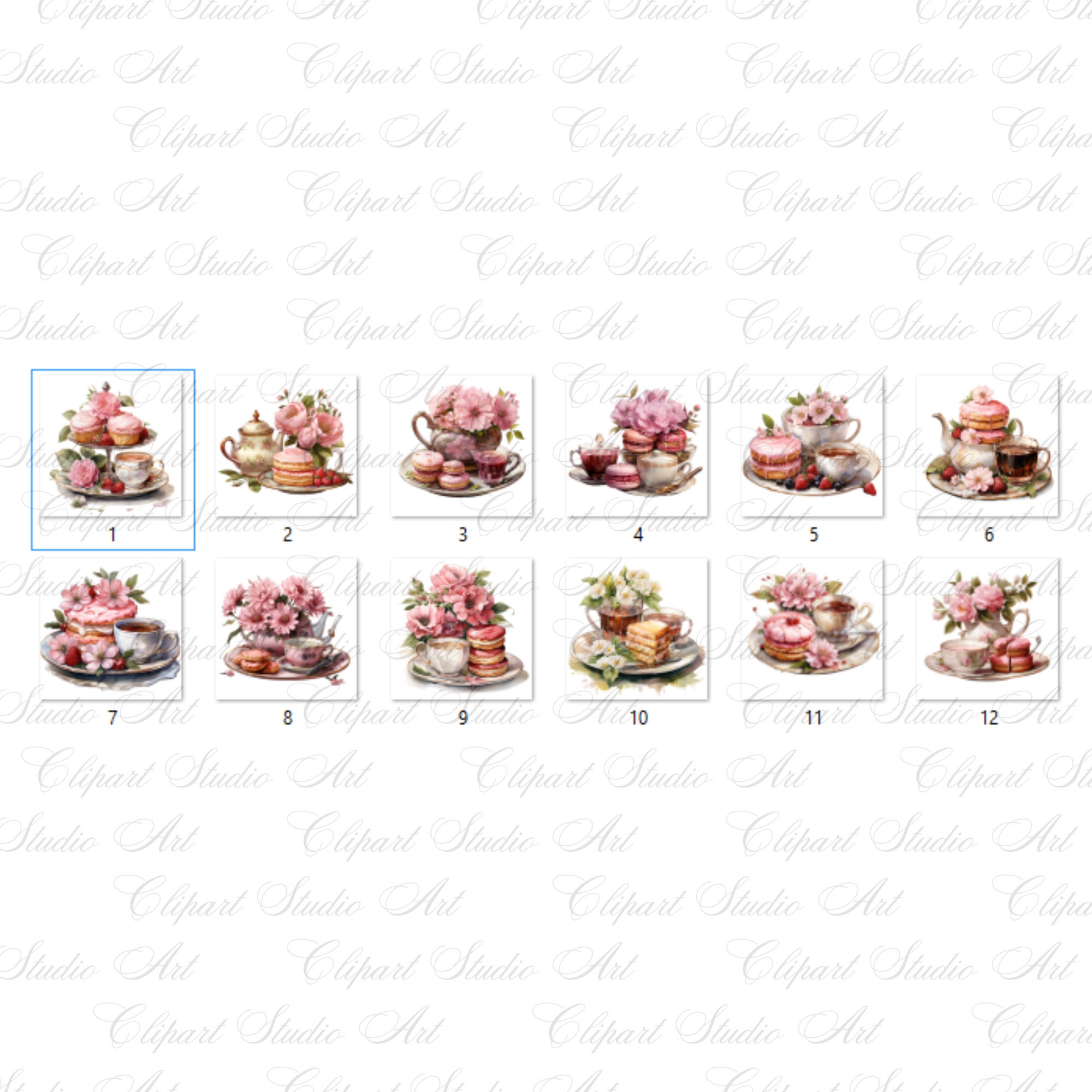 Cute Tea Party Watercolor Clipart, Pink Teacup Clipart, Floral Tea ...