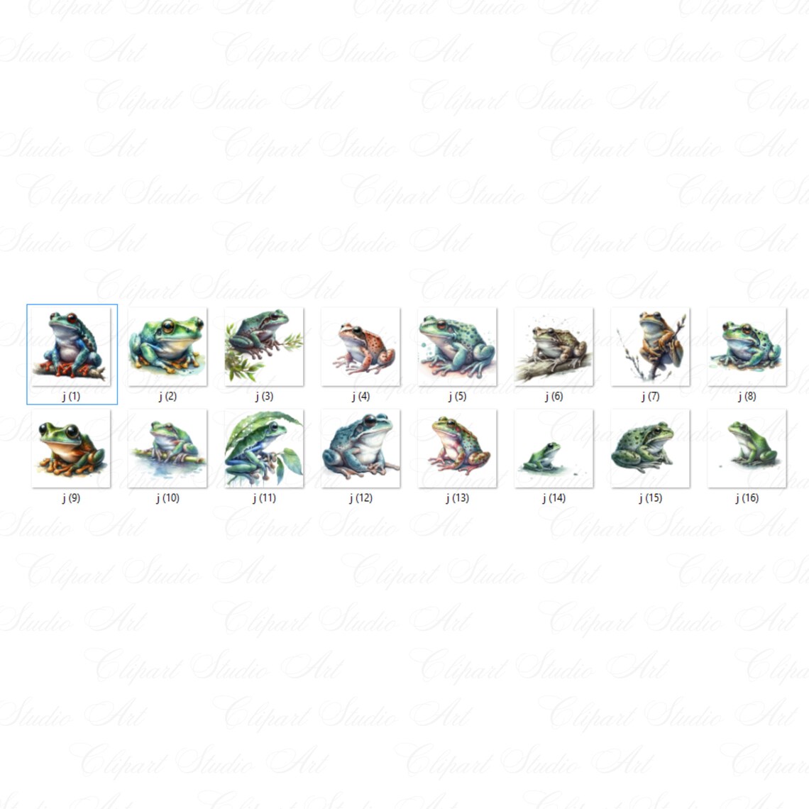 16 Frogs Clipart, Watercolor Toad Clipart, Watercolor Frogs High ...