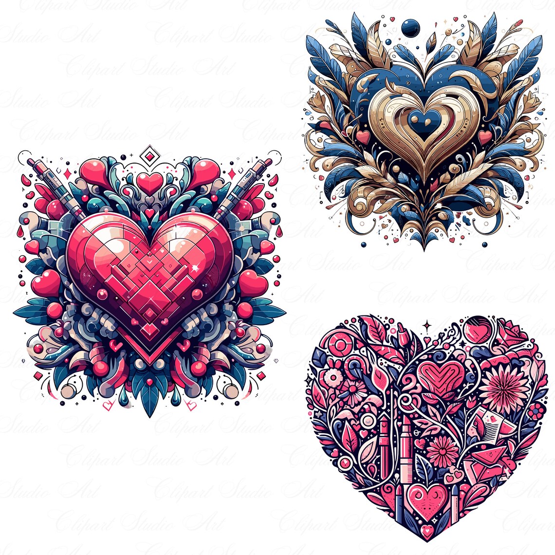 17 Flower Valentine Heart Clipart, Valentine Heart Unique Clipart ...
