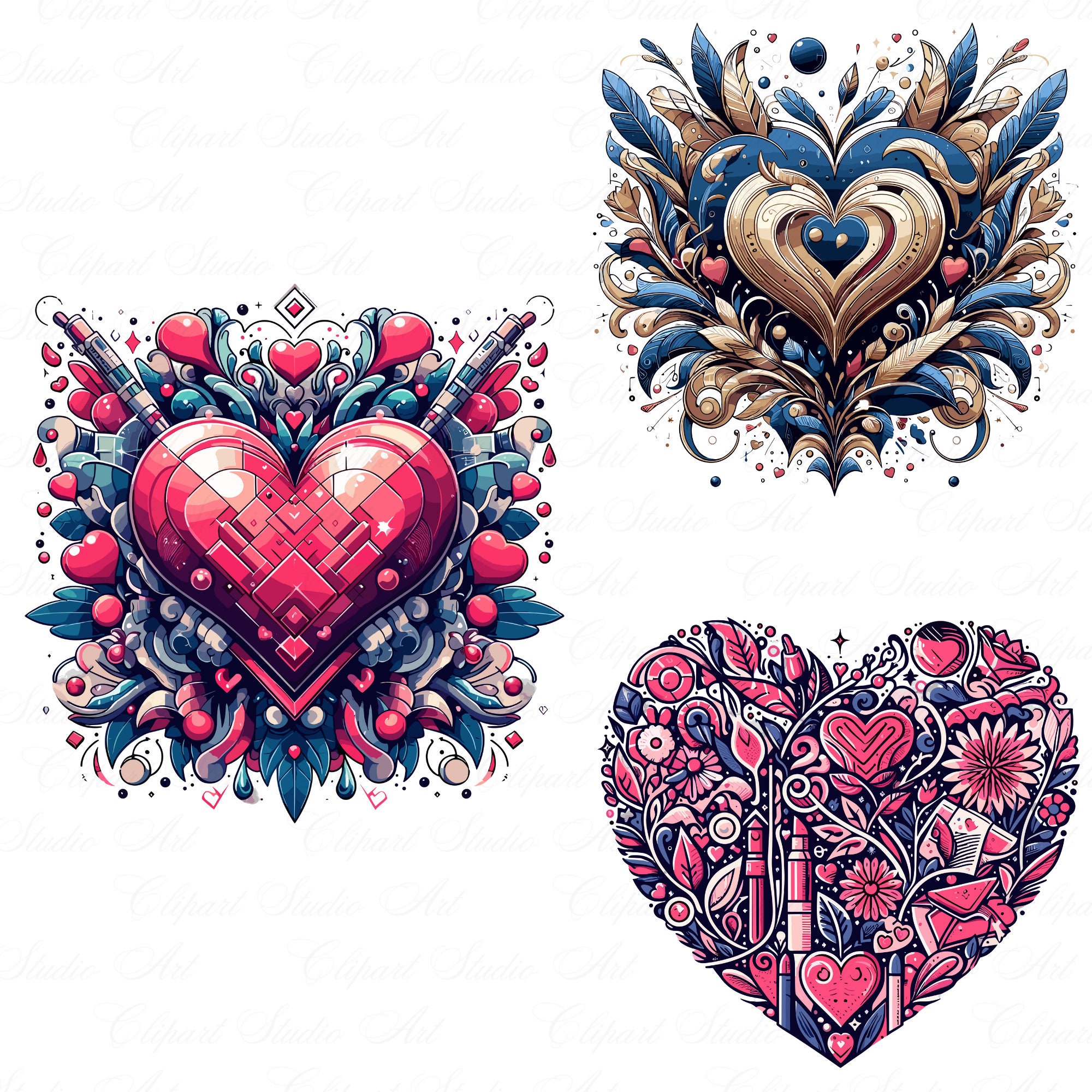 17 Flower Valentine Heart Clipart, Valentine Heart Unique Clipart ...