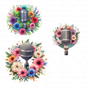 16 Flower Microphone Clipart, Superstar Flower Microphone Clipart ...