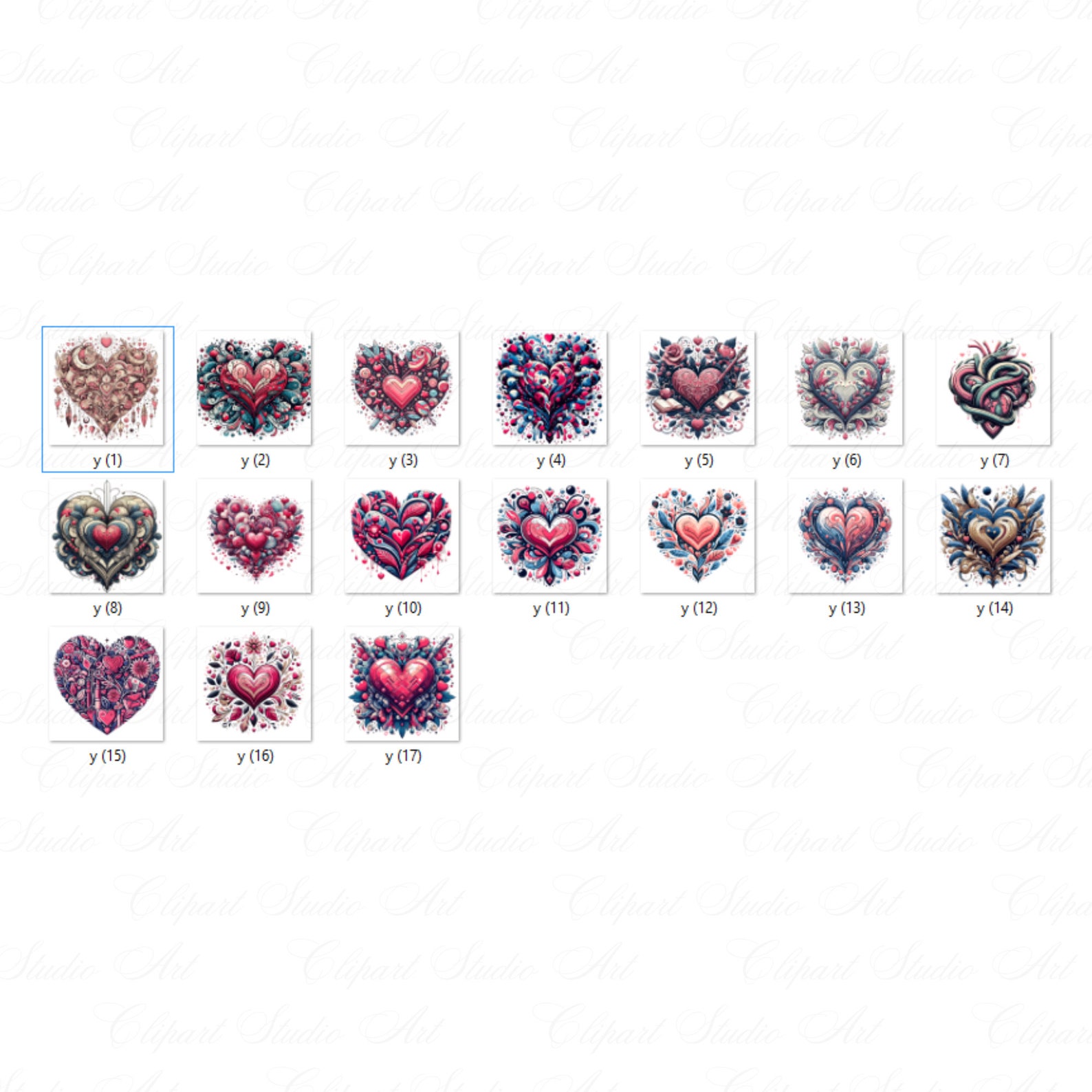 17 Flower Valentine Heart Clipart, Valentine Heart Unique Clipart ...