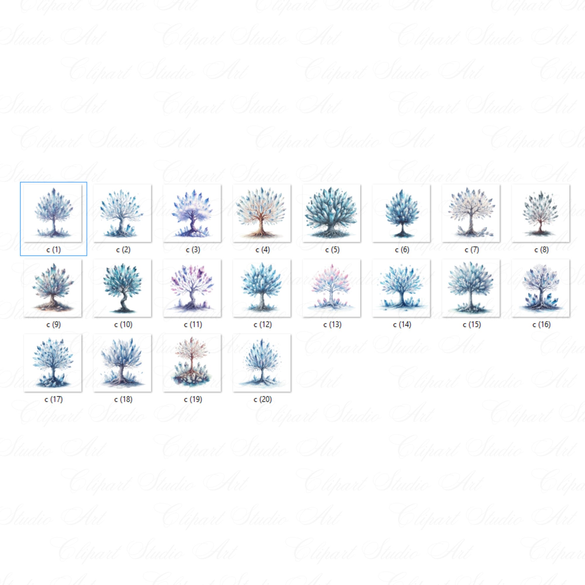 20 Crystal Tree Clipart, High Quality Crystal Tree Clipart, Watercolor ...