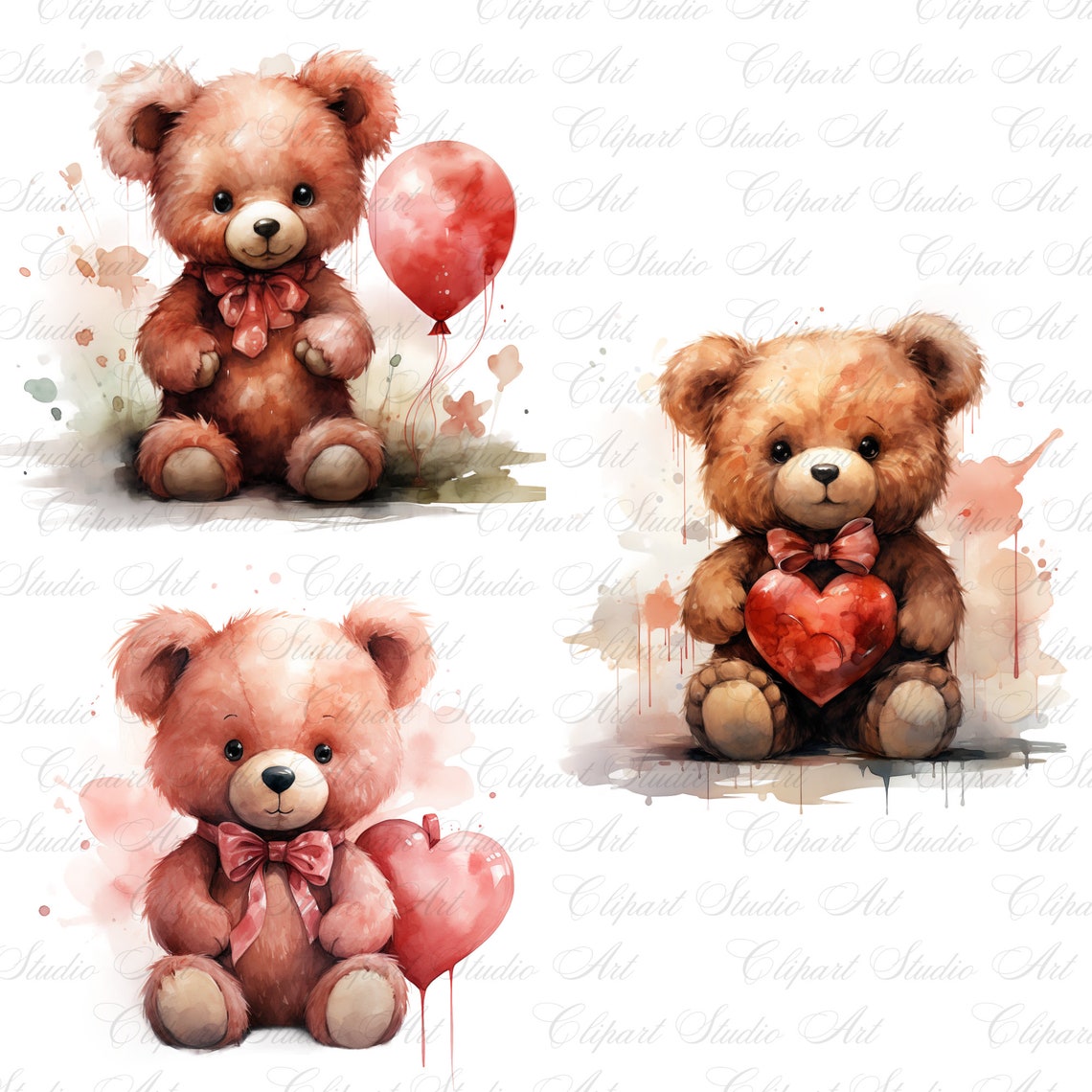 Cute Bear Holding Heart Clipart, Valentine Bear Clipart, Cute ...