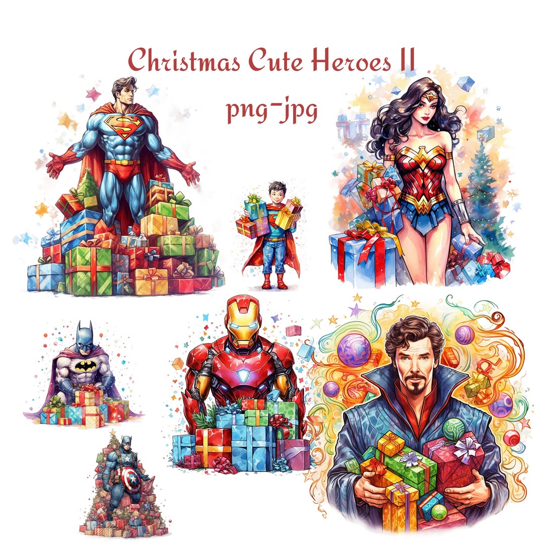 Christmas Superheroes Avengers Clipart, Christmas Superhero Clipart ...