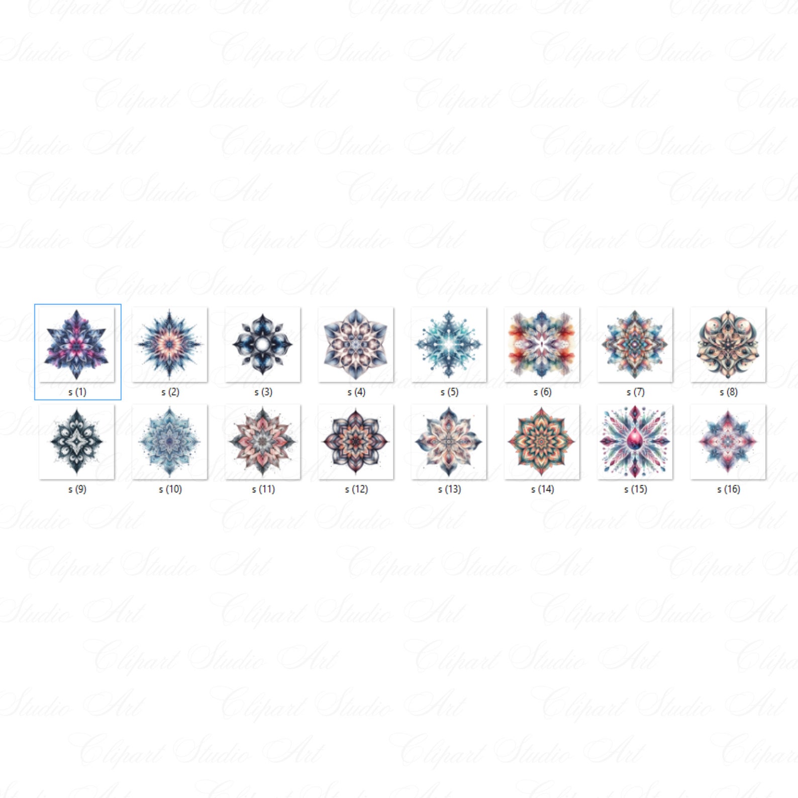 16 Symmetrical Shapes Clipsrt, Improvised Shapes Clipart, Watercolor ...
