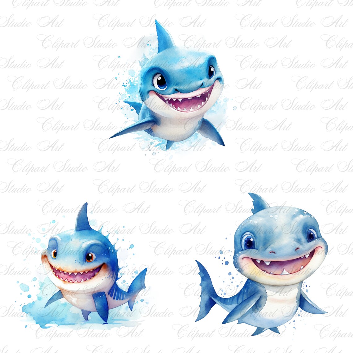 Cute Baby Shark Clipart, Baby Shark Clipart, Cute Baby Shark Under the ...