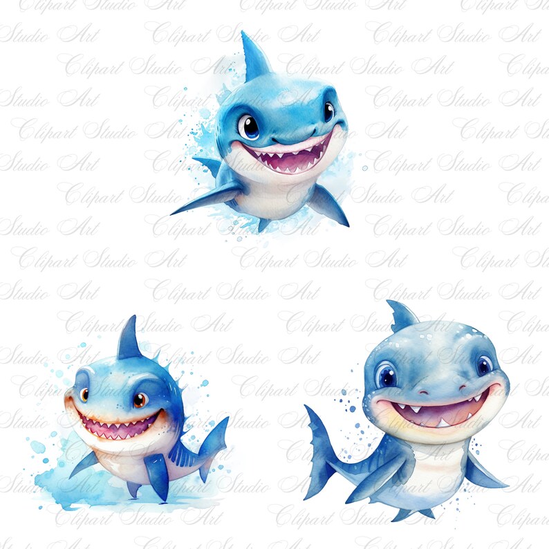 Cute Baby Shark Clipart, Baby Shark Clipart, Cute Baby Shark Under the ...