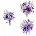 15 Violet Flower Bouquet Clipart, Wedding Bridal Shower Violet Flower ...