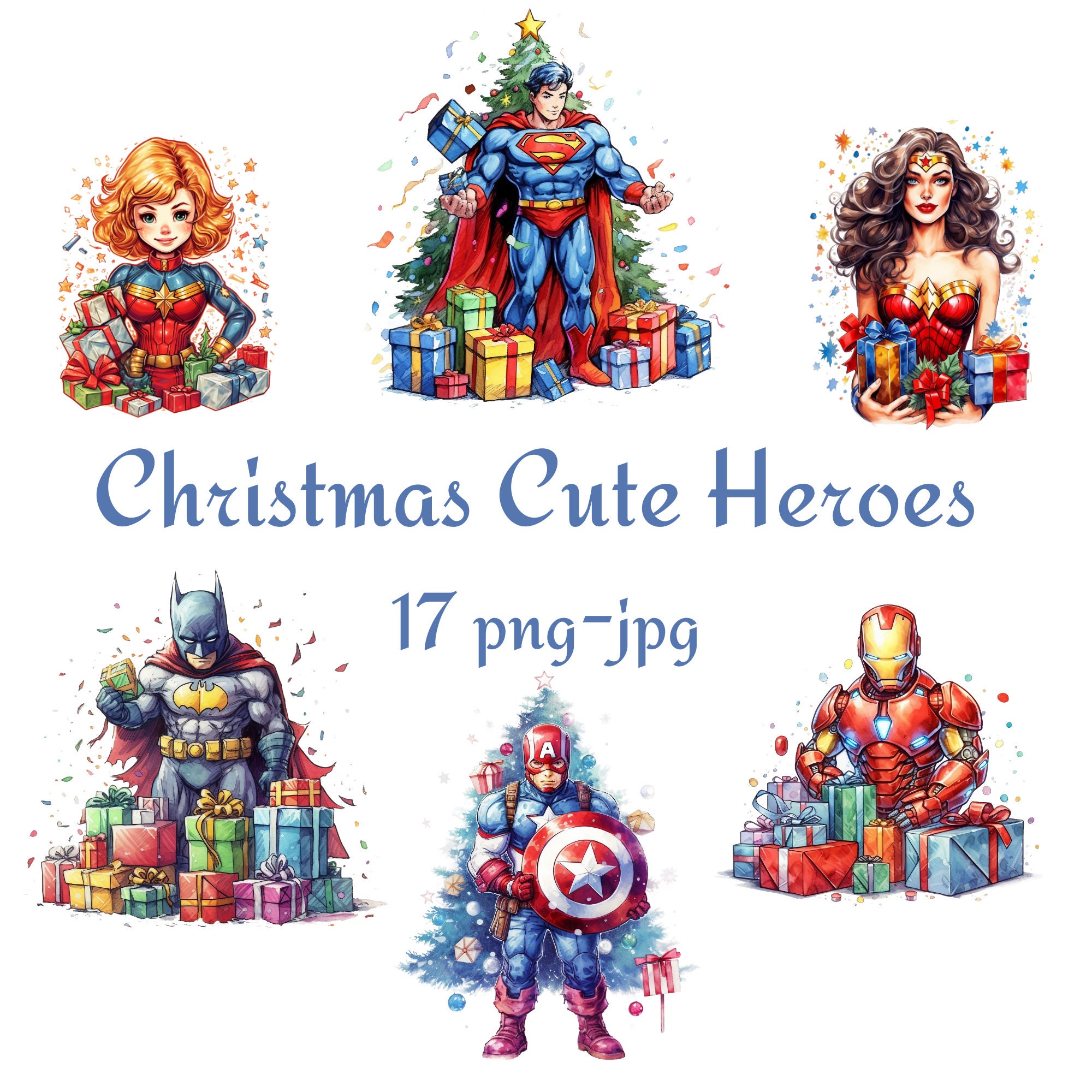 17 Christmas Superhero Clipart, Christmas Superheroes Avengers Clipart ...